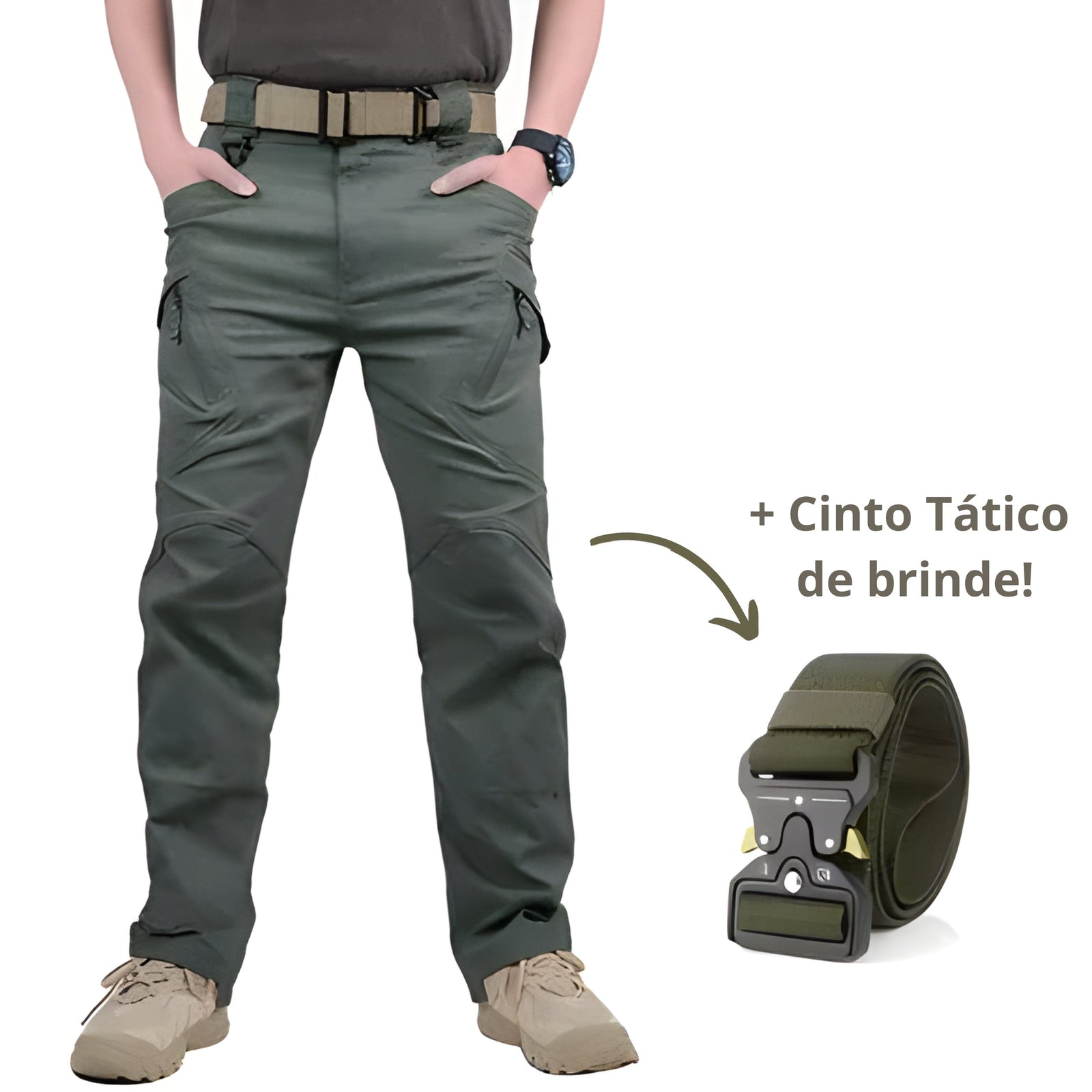 Calça Tática Militar Resistente e Impermeável + Cinto de Brinde: Supere ...